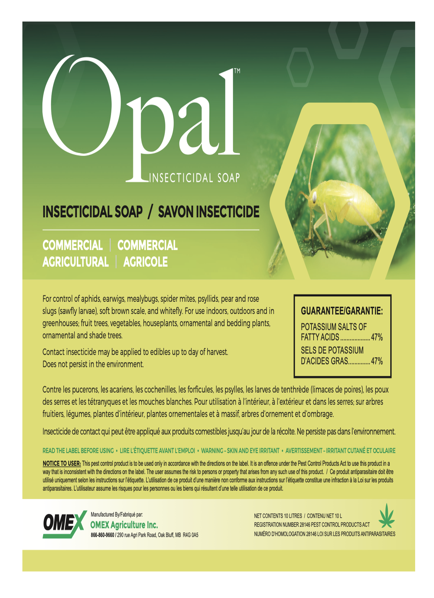 Opal Insecticidal Soap - QualiCan QAP Services Inc.
