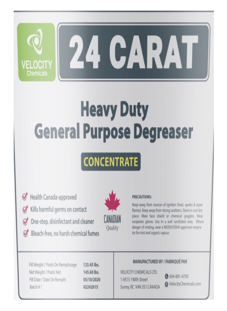 24 CARAT HD General Purpose Degreaser - QualiCan QAP Services Inc.