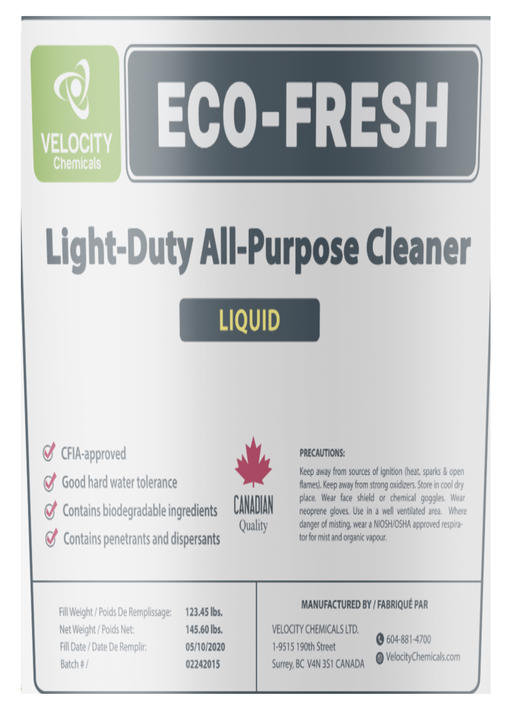 ECO-FRESH Light-Duty All-Purpose Cleaner - QualiCan QAP Services Inc.