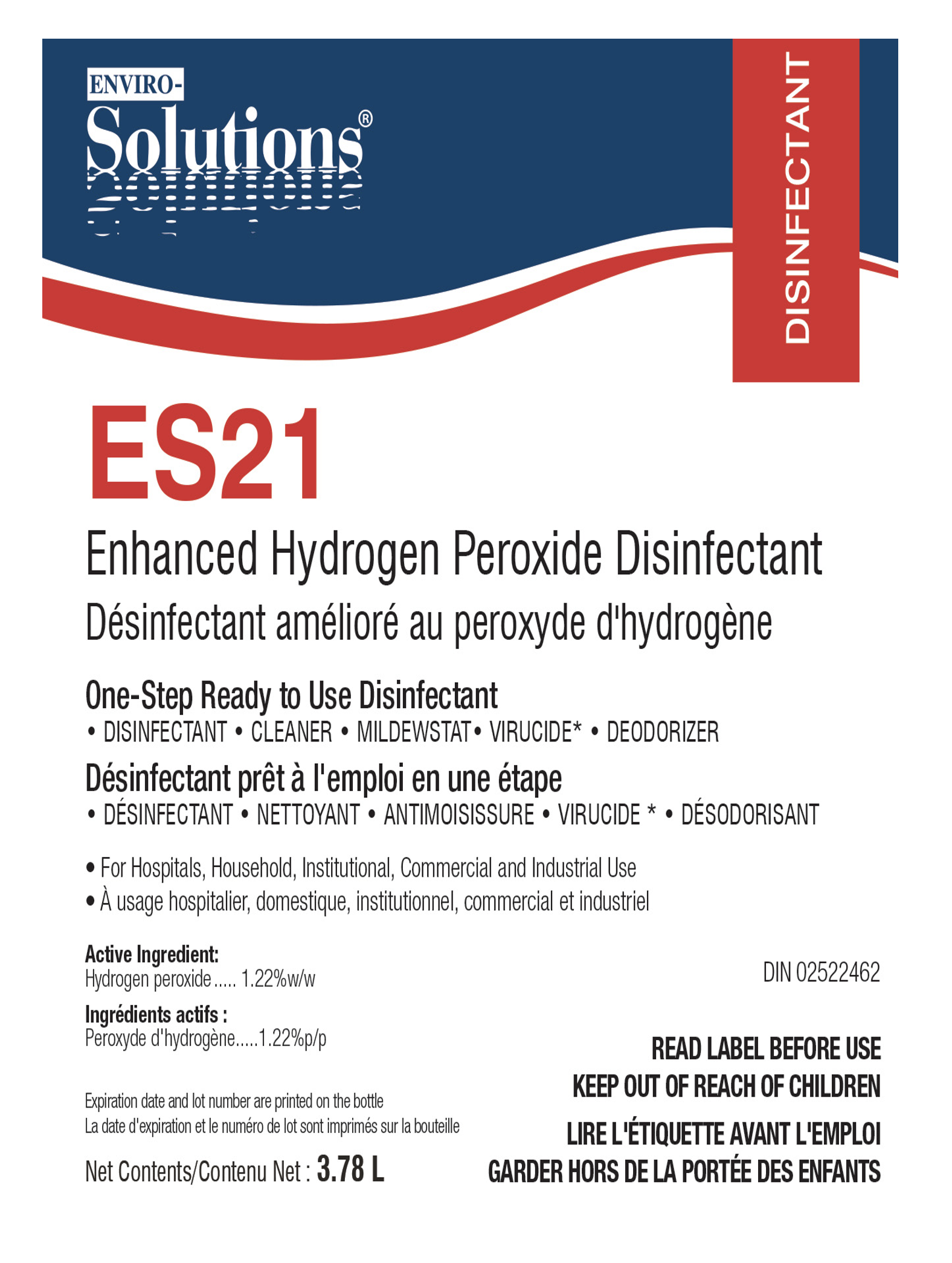ES21 Enhanced Hydrogen Peroxide Disinfectant - QualiCan QAP Services Inc.