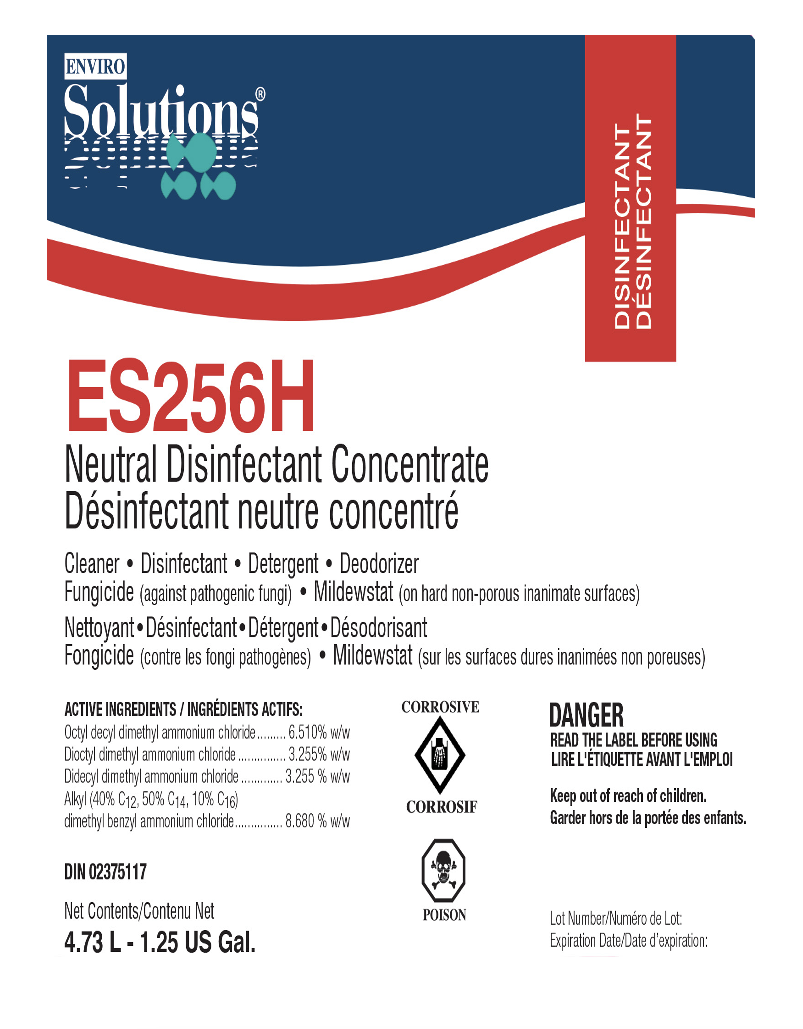 ES256H Neutral Disinfectant Concentrate - QualiCan QAP Services Inc.