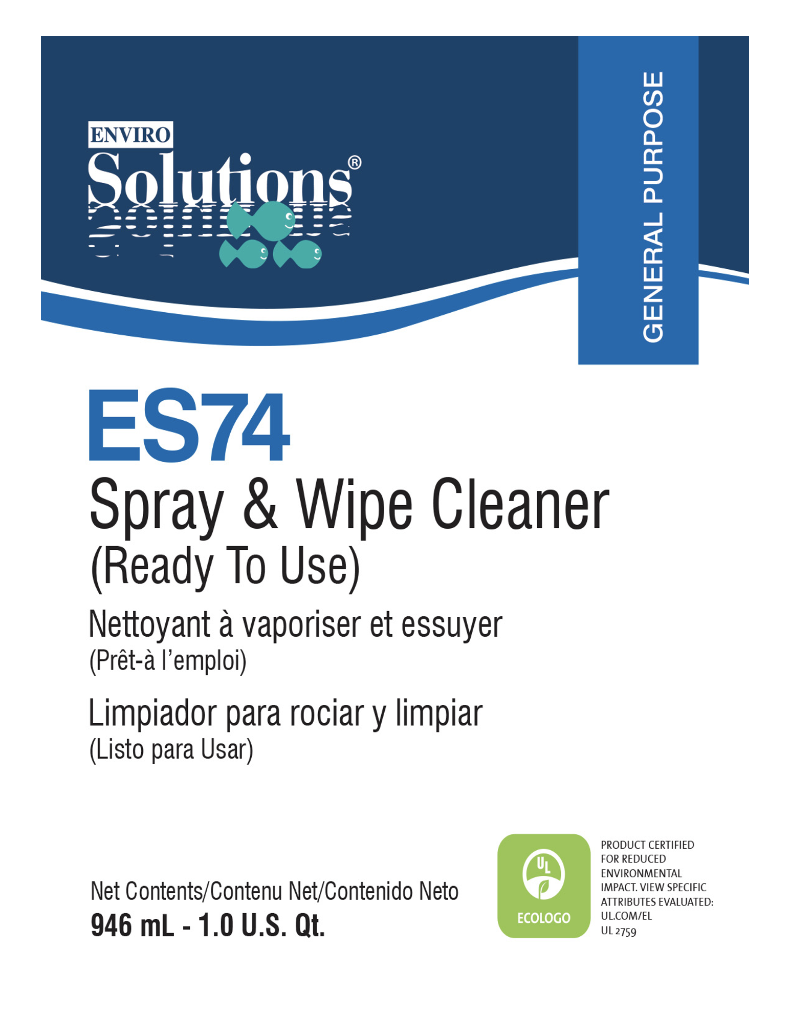 ES74 Spray & Wipe Cleaner - QualiCan QAP Services Inc.