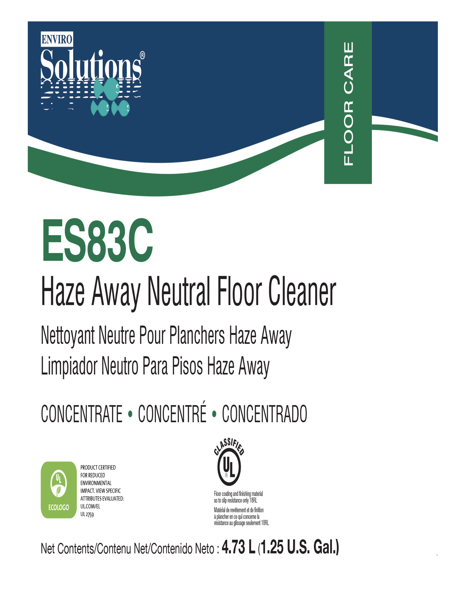 ES83C Haze Away Neutral Floor Cleaner - QualiCan QAP Services Inc.