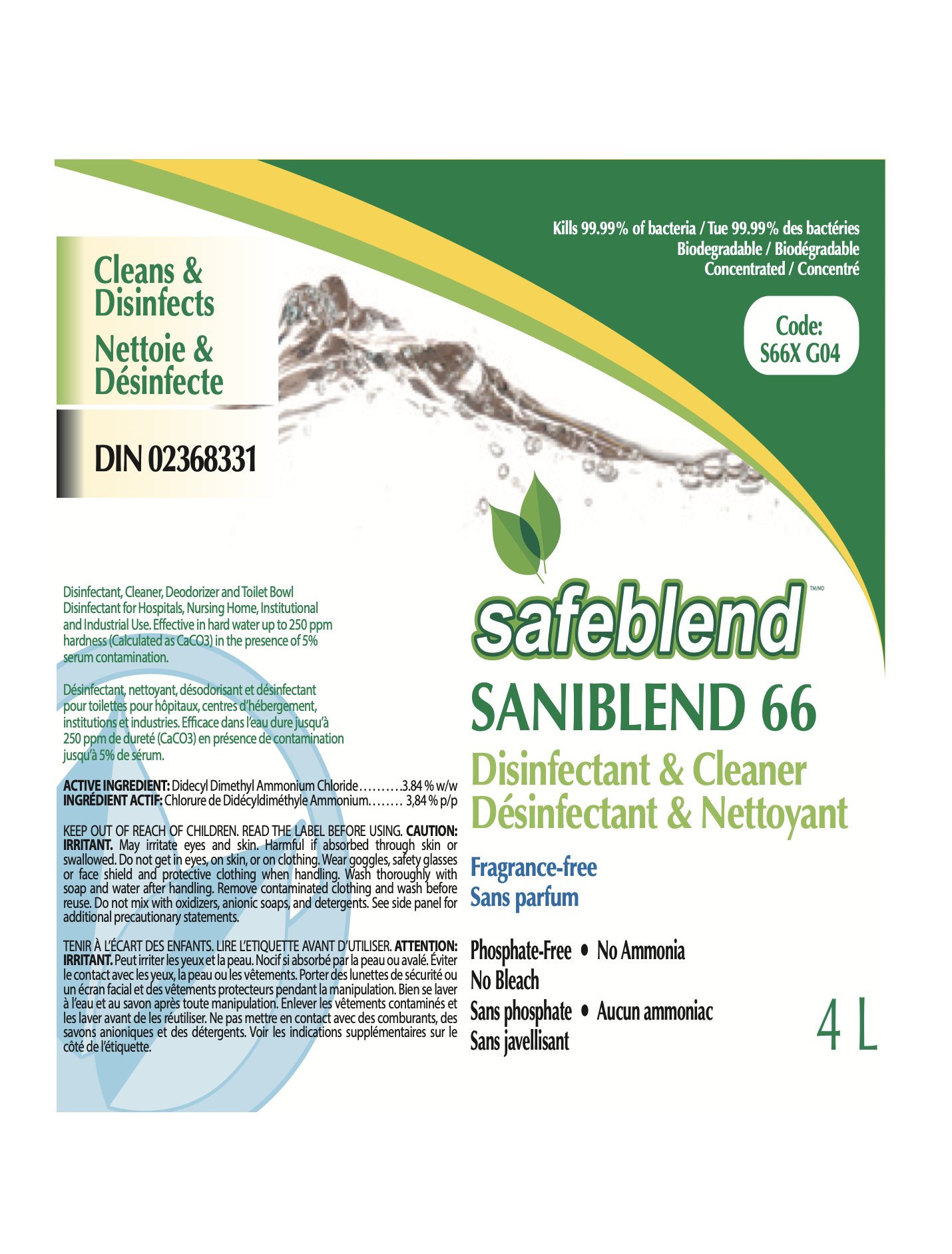 Safeblend Saniblend 66 - QualiCan QAP Services Inc.