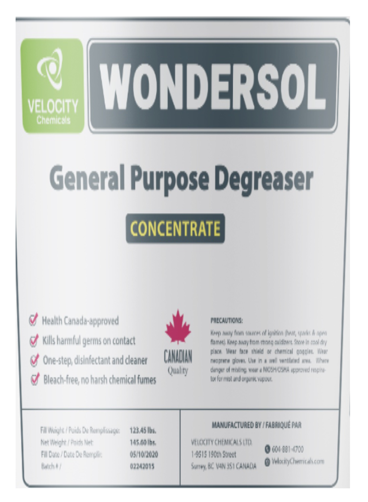 WONDERSOL General Purpose Degreaser - QualiCan QAP Services Inc.